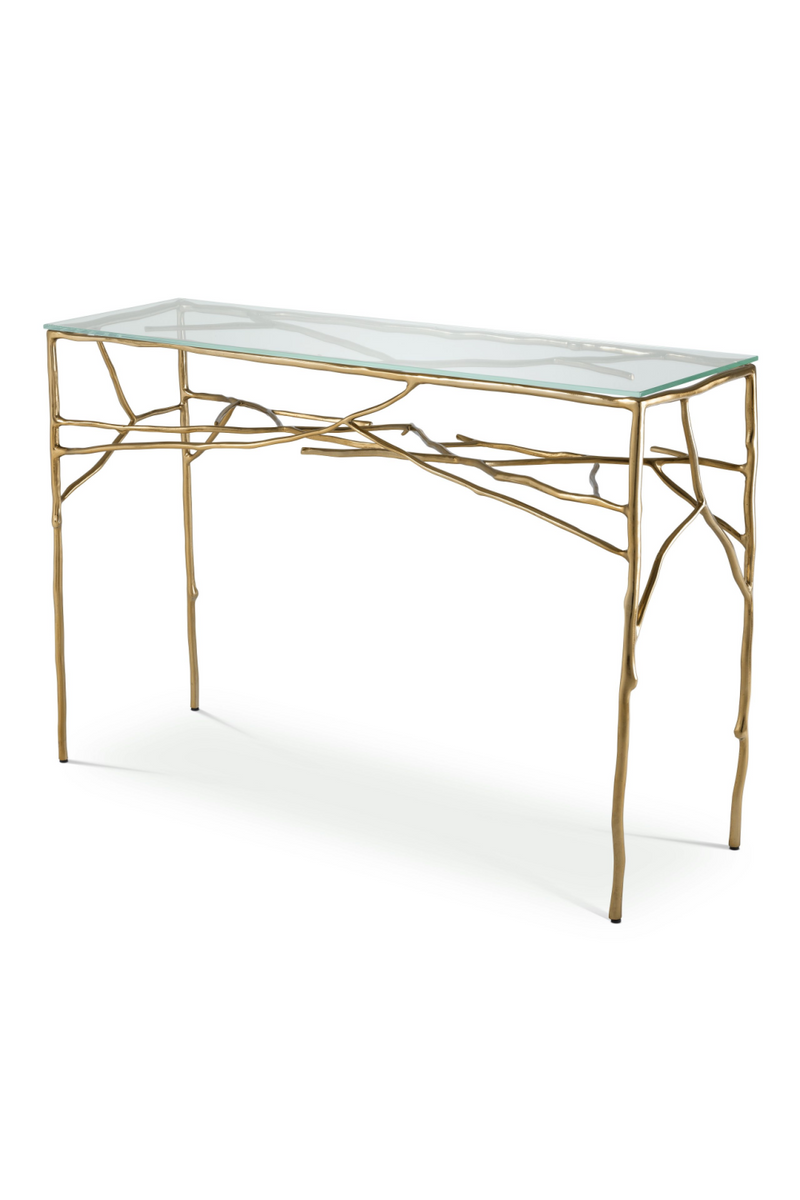 Brass Branch Clear Glass Console Table | Eichholtz Antico | OROA