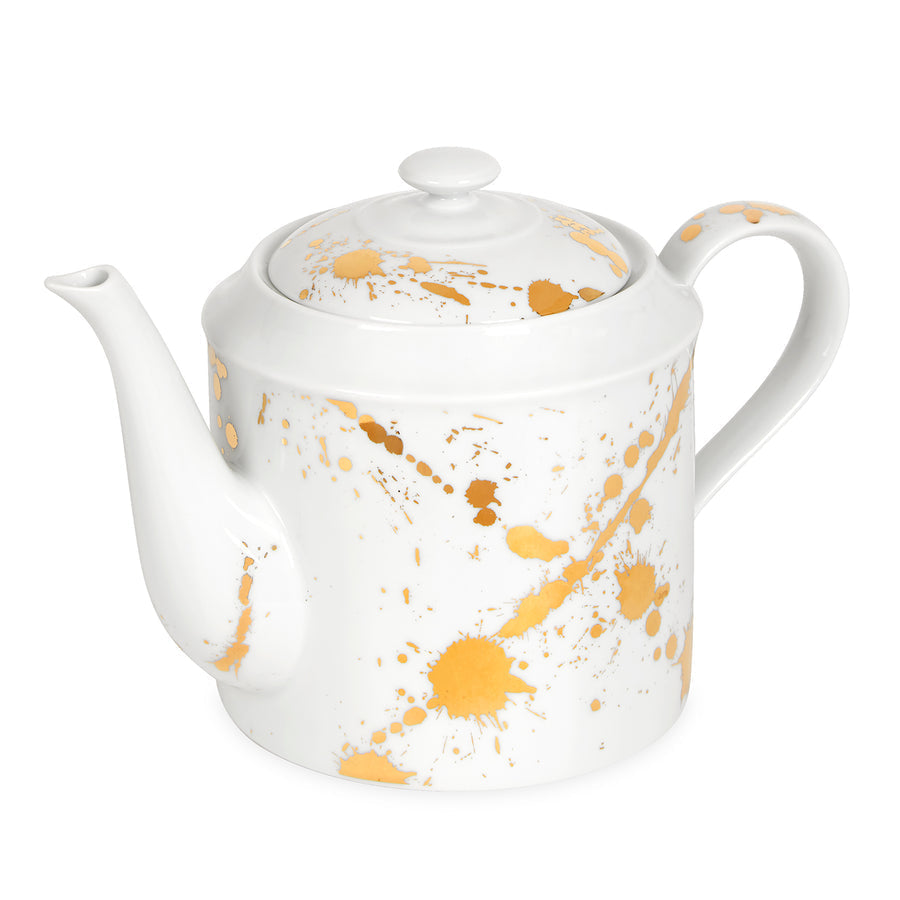 Gold Splatter Porcelain Teapot | Jonathan Adler 1948