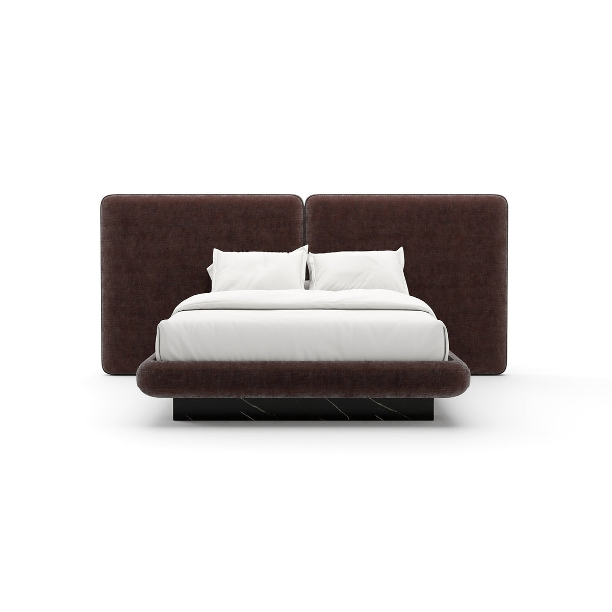 Dark Taupe 2-Panel Bed | Caracole Overlap