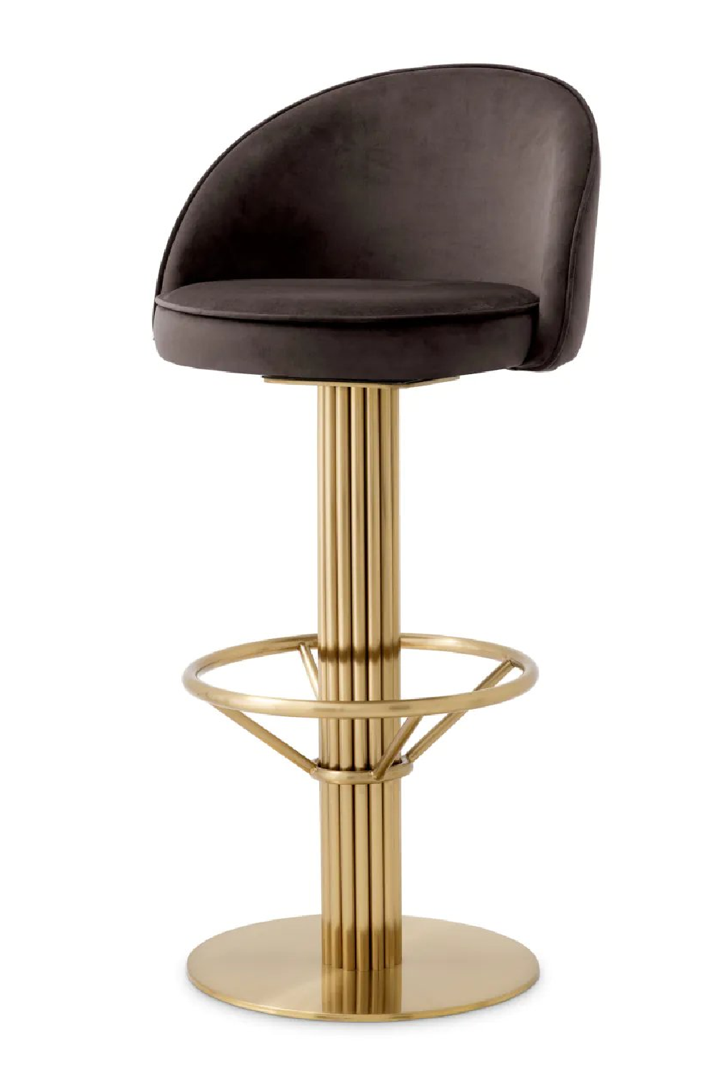 Gray Velvet Bar Stool | Eichholtz Dorland | OROA