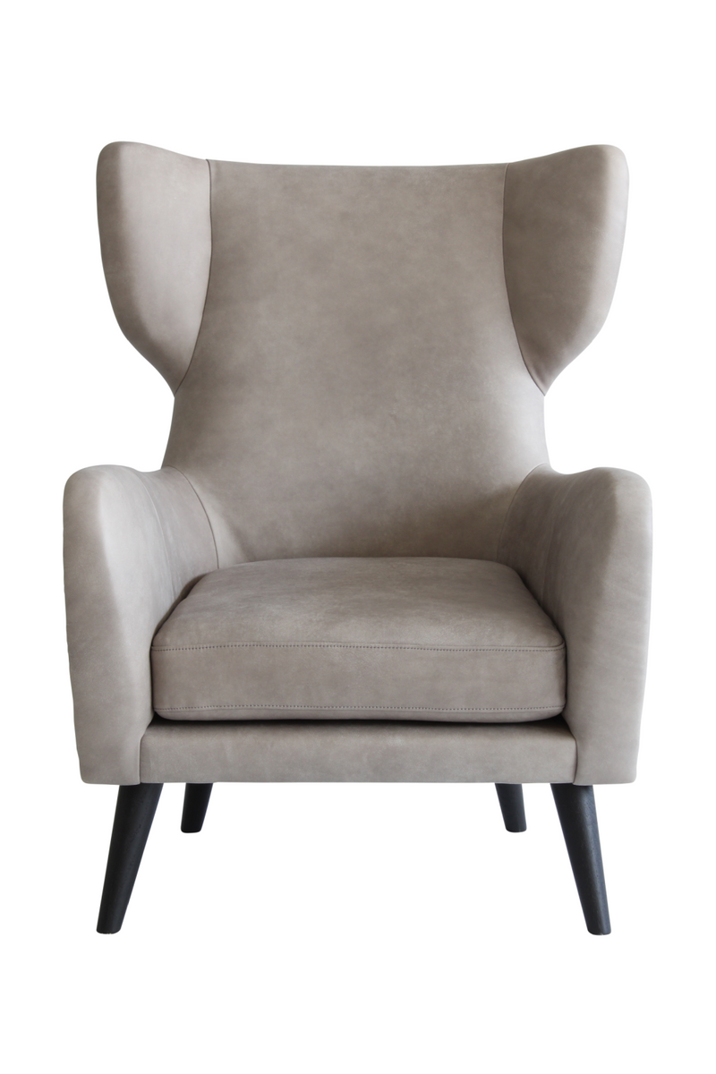 Gray Leather Winged Lounge Chair | Andrew Martin Felix | OROA