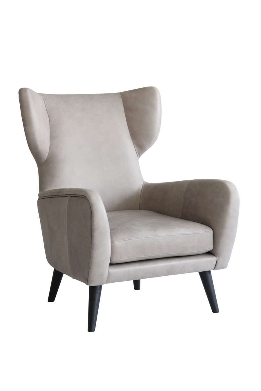 Gray Leather Winged Lounge Chair | Andrew Martin Felix | OROA