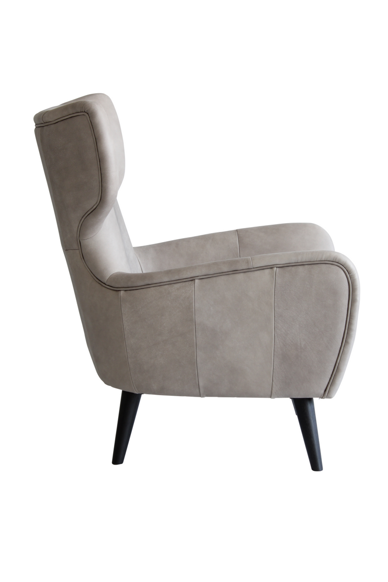 Gray Leather Winged Lounge Chair | Andrew Martin Felix | OROA