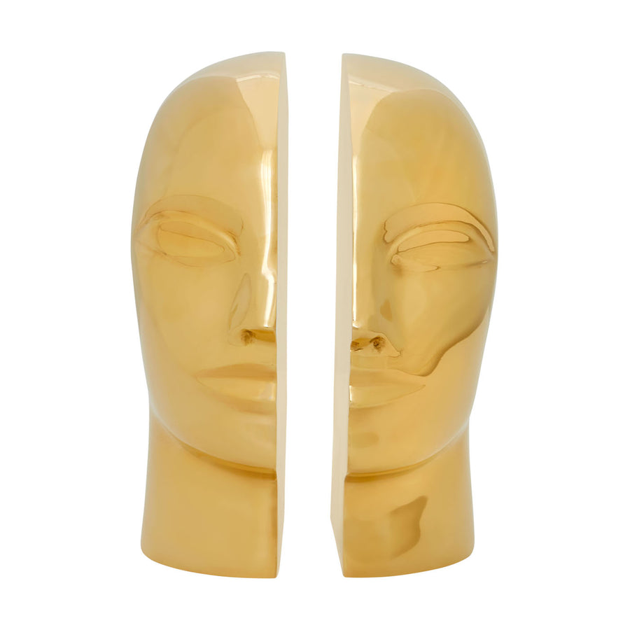 Brass Face Bookends | Jonathan Adler Atlas | Oroa