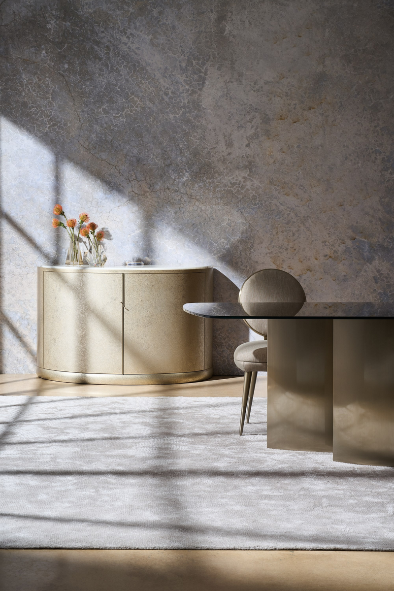 Gold 4-Column Base Dining Table | Caracole Aphelion 4 | OROA