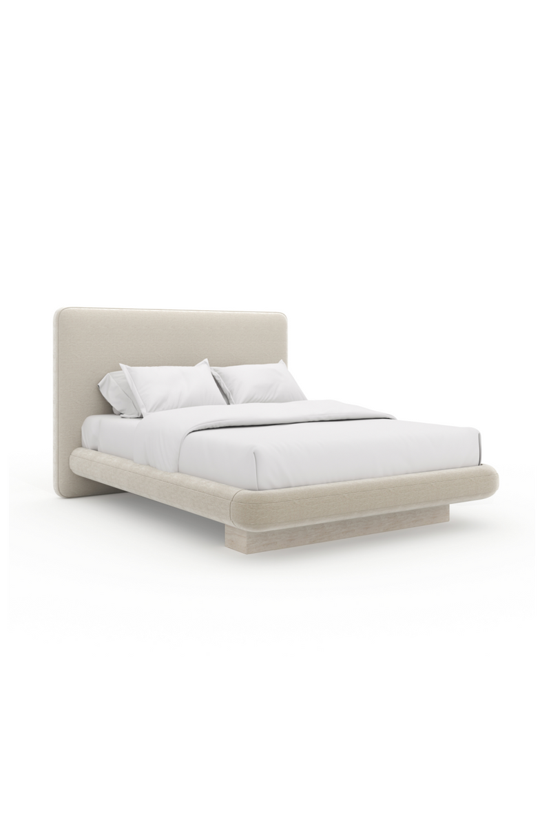 Ivory Vintage Velvet Queen Bed | Caracole Overlap | OROA
