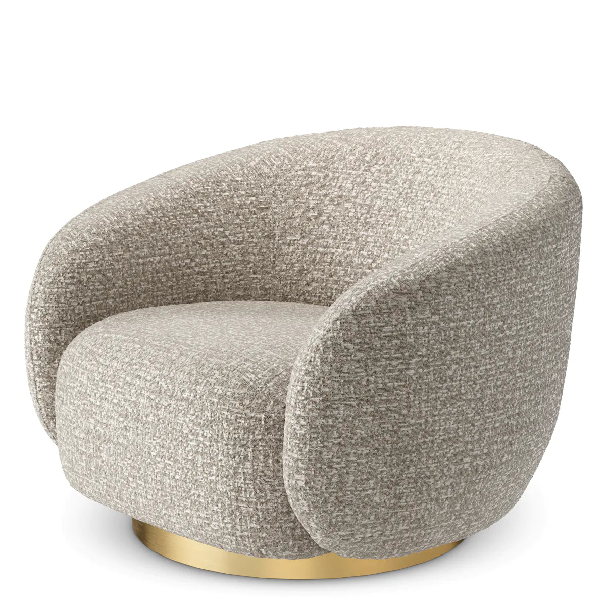 Brass Base Curved Swivel Chair | Eichholtz Brice | OROA