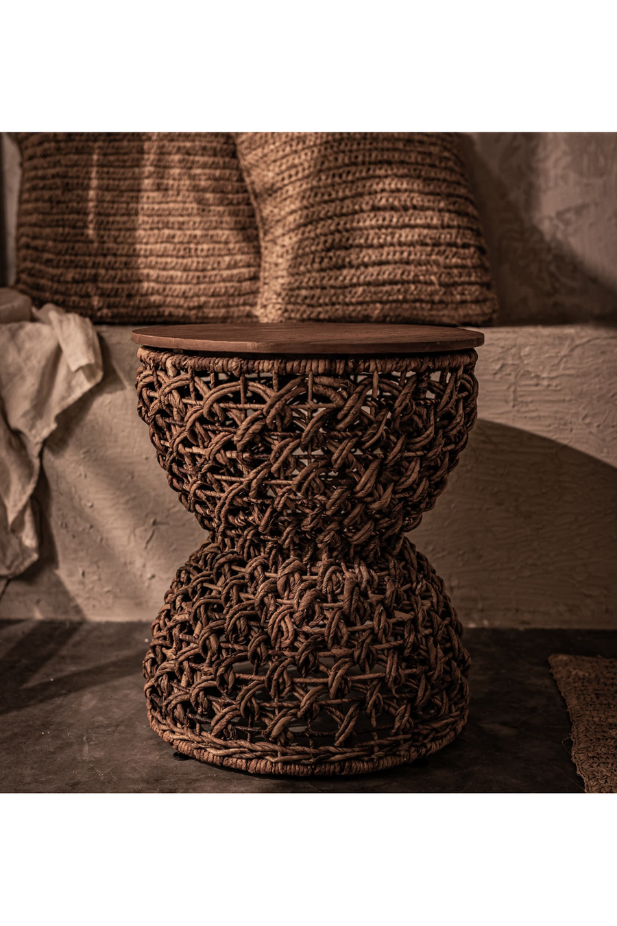Hourglass Shaped Wooden Stool | dBodhi Rebana Sopran | OROA