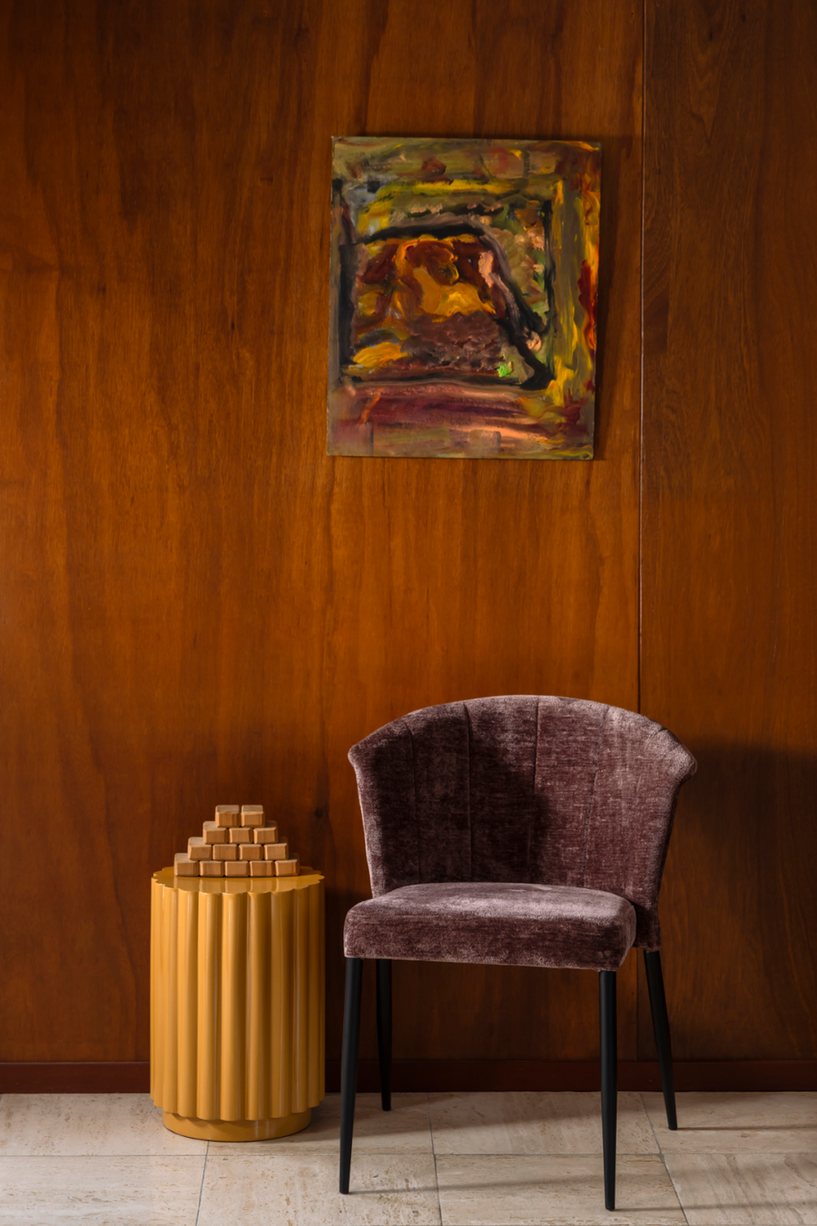Fluted Cylindrical Stool | Dutchbone Camila | OROA