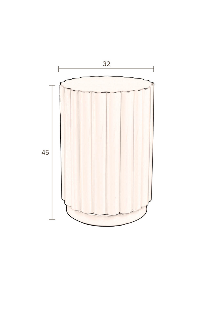 Fluted Cylindrical Stool | Dutchbone Camila | OROA