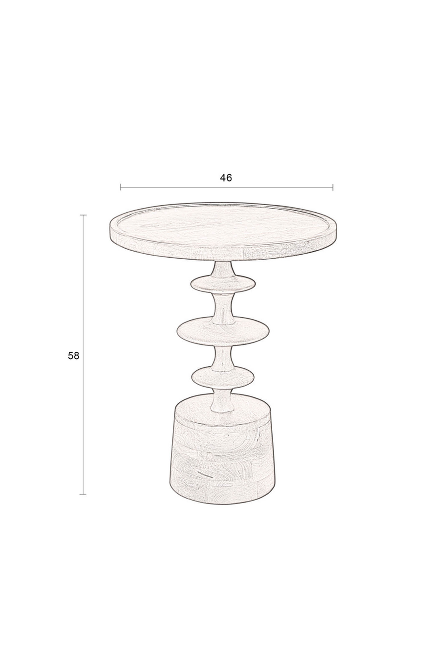 Round Wooden Side Table | Dutchbone Cath | OROA