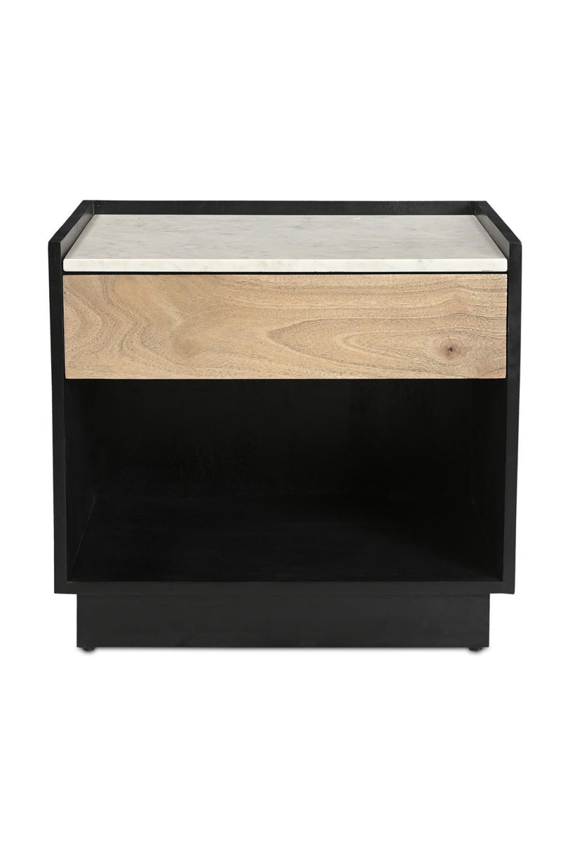 Marble Top Black Nightstand | Novi Living Carter | OROA