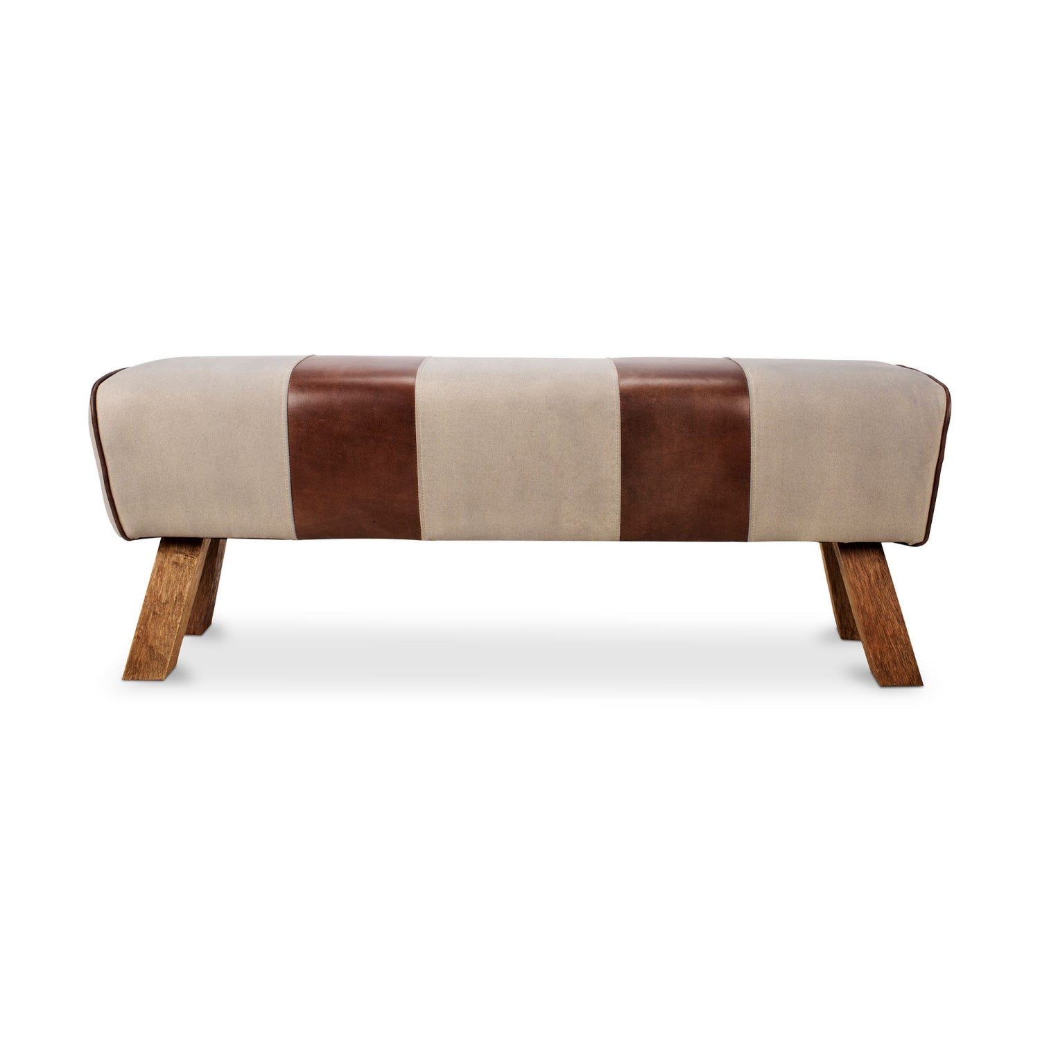Leather And Canvas Bench | Novi Living Pommel | OROA