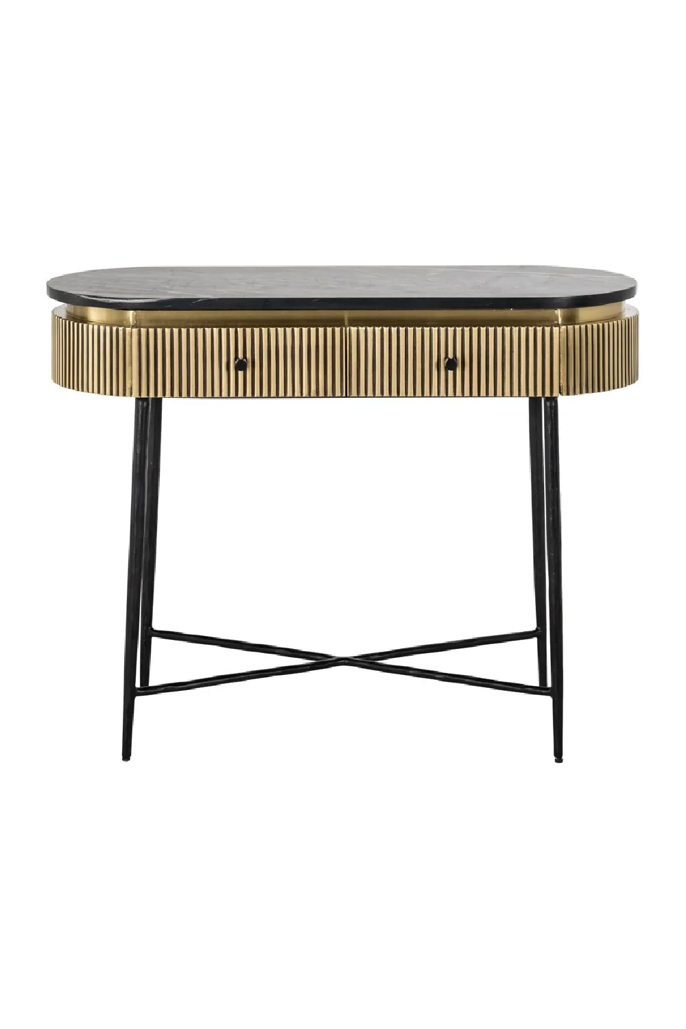 Oblong Marble 2-Drawer Console Table | OROA Ironville | OROA