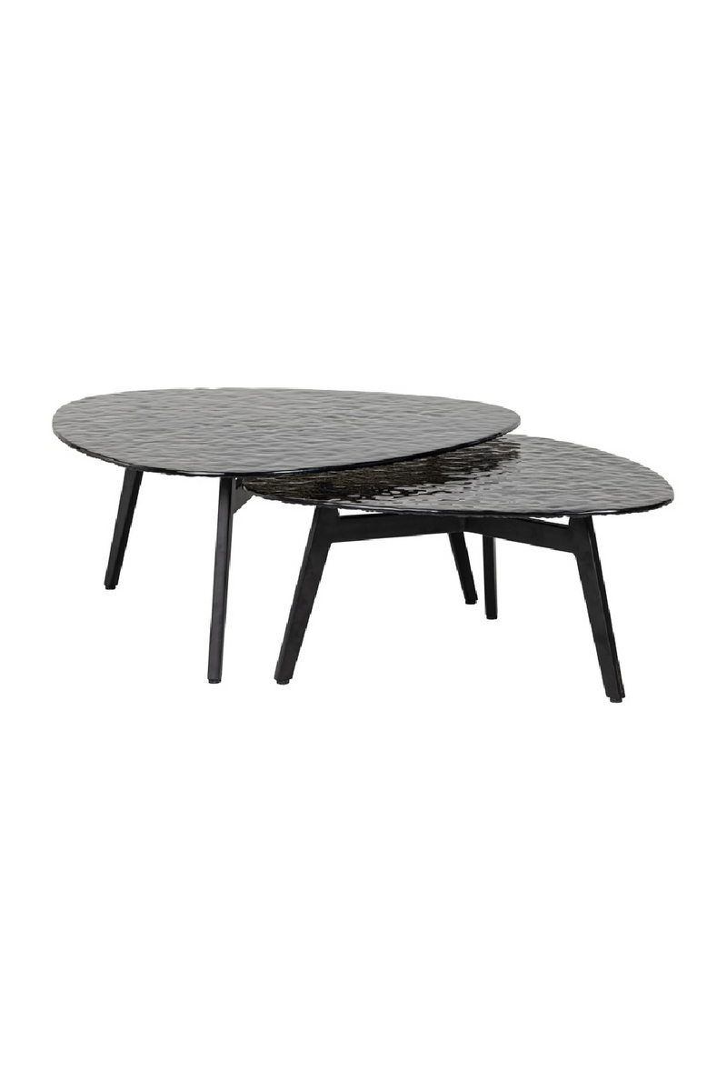 Black Glass Coffee Table Set (2) | Richmond Interiors Riley | OROA