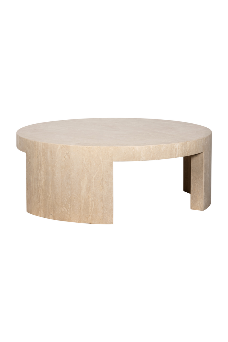 Beige Travertine Round Coffee Table | Richmond Interiors | OROA