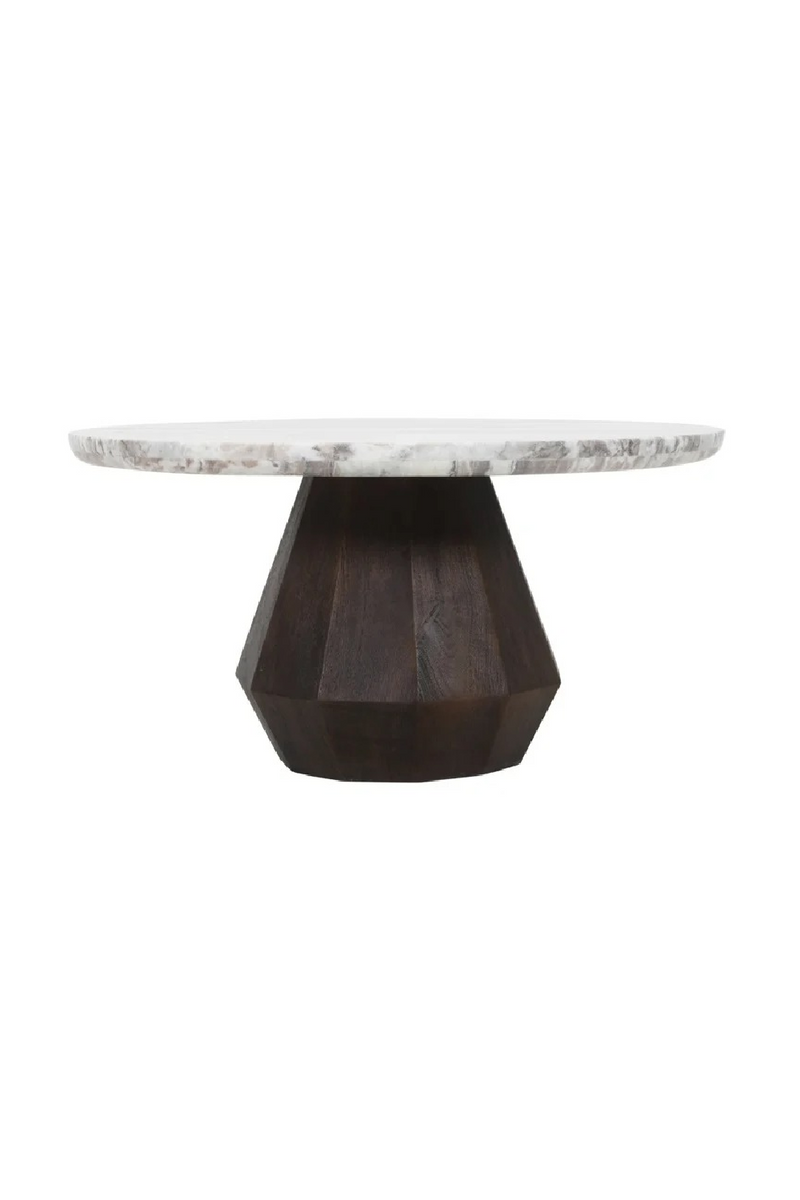 Round Marble Brown Coffee Table | Richmond Interiors Oberoy | Oroa