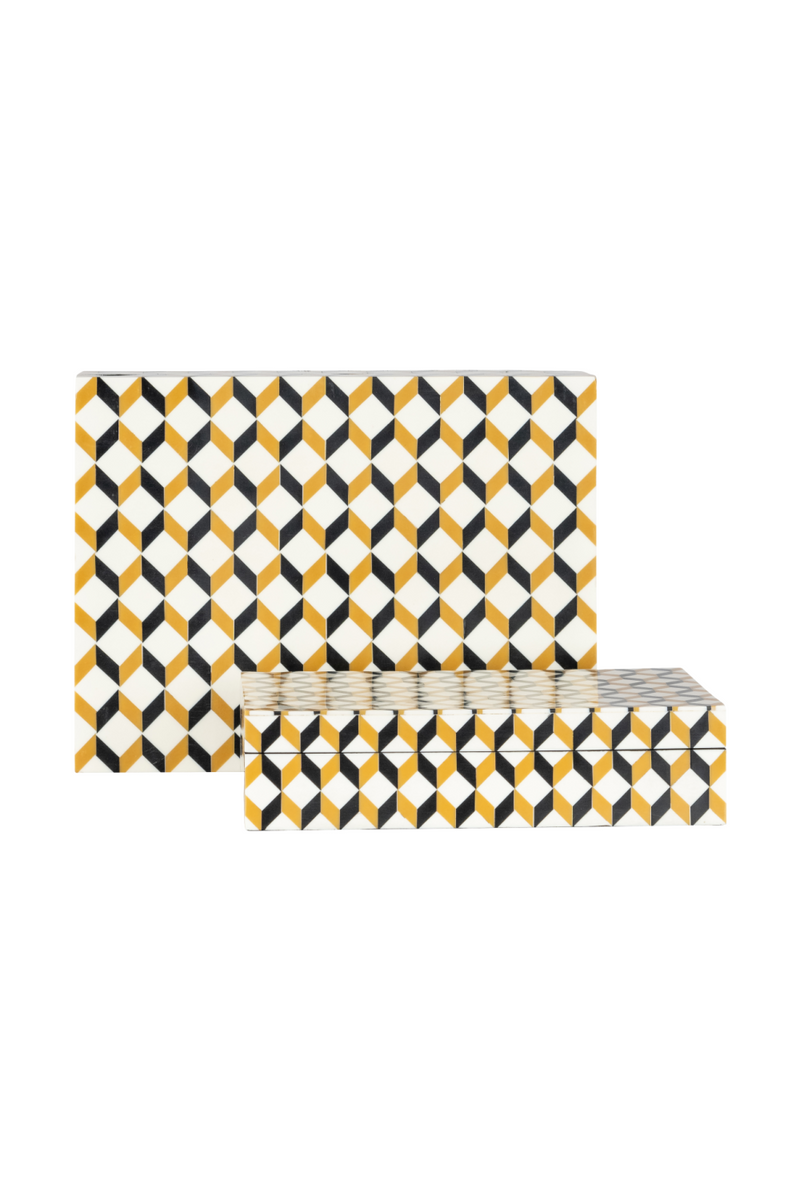 Zig-Zag Patterned Storage Boxes (2) | Richmond Interiors | OROA – OROA.COM
