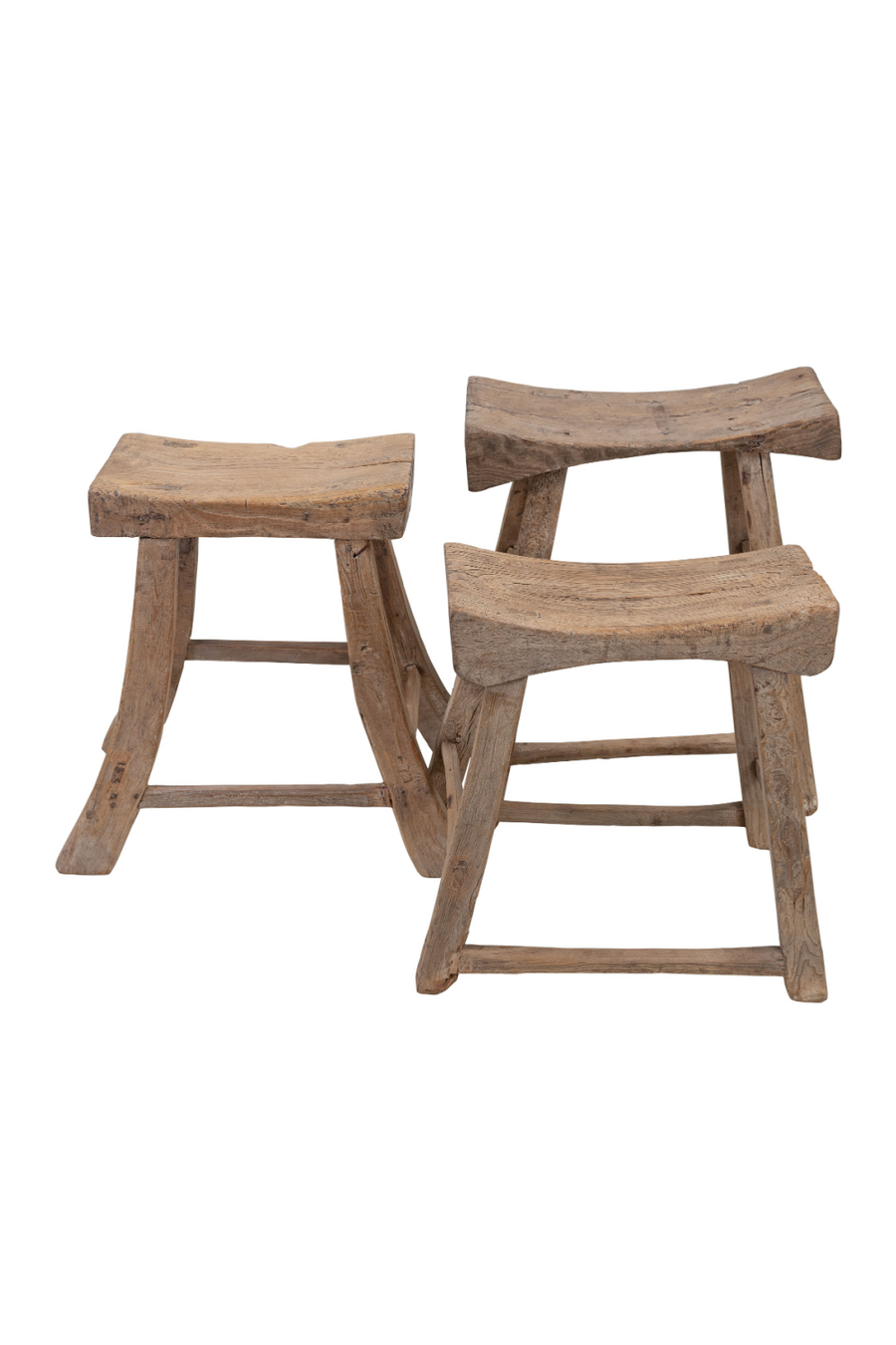 Rustic Elm Saddle Stool | Versmissen
