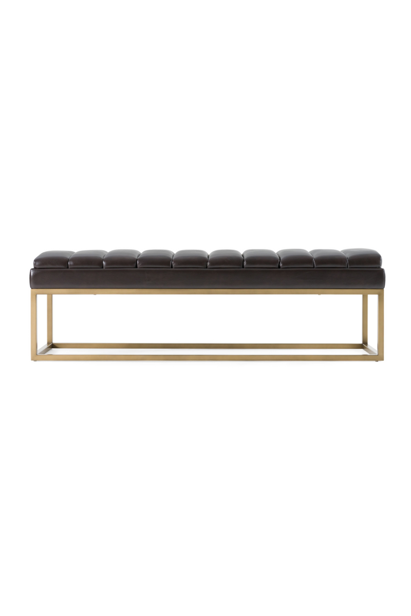 Brown Vegan Leather Dining Bench | OROA Modern Bridger | OROA