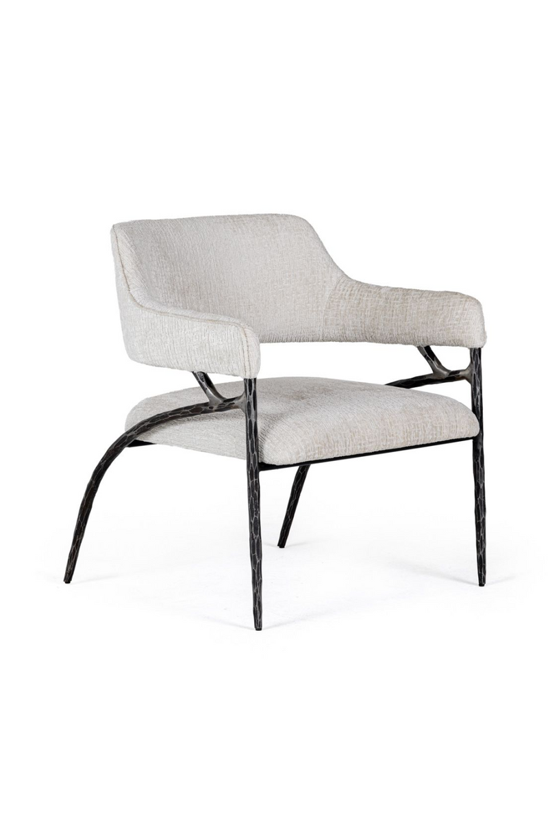 Forged Metal White Accent Chair | OROA Modern Ector | OROA