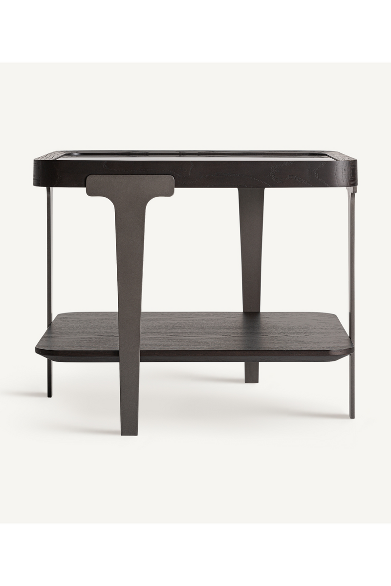 Brown Glass Top Side Table | Vical Home Breil | OROA