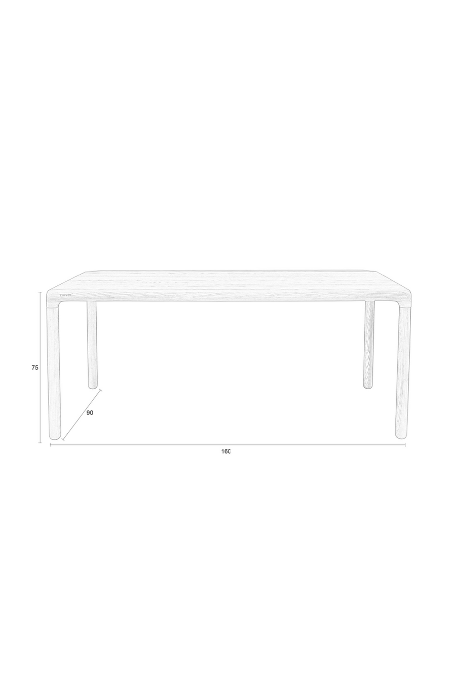 Ash Wood Dining Table | Zuiver Storm | OROA
