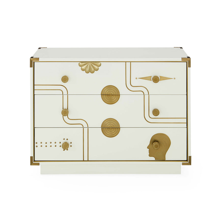 Gold Etched 3-Drawer Chest | Jonathan Adler Gala