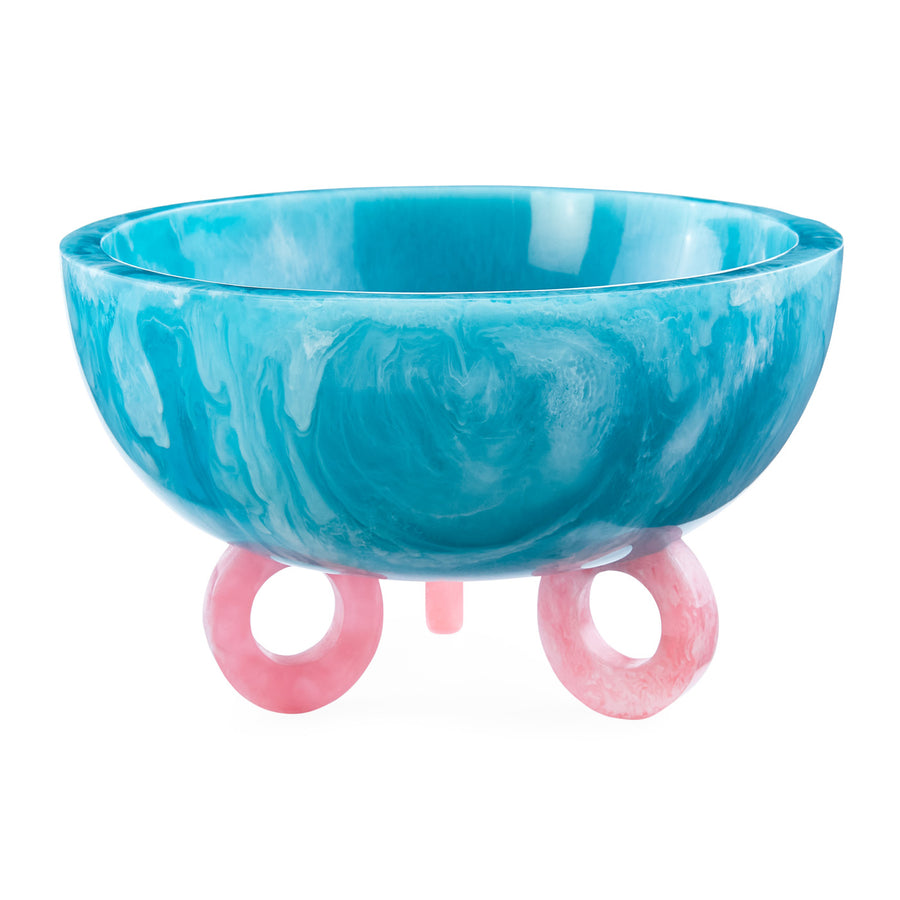 Turquoise Marbleized Disc Bowl | Jonathan Adler Mustique | OROA