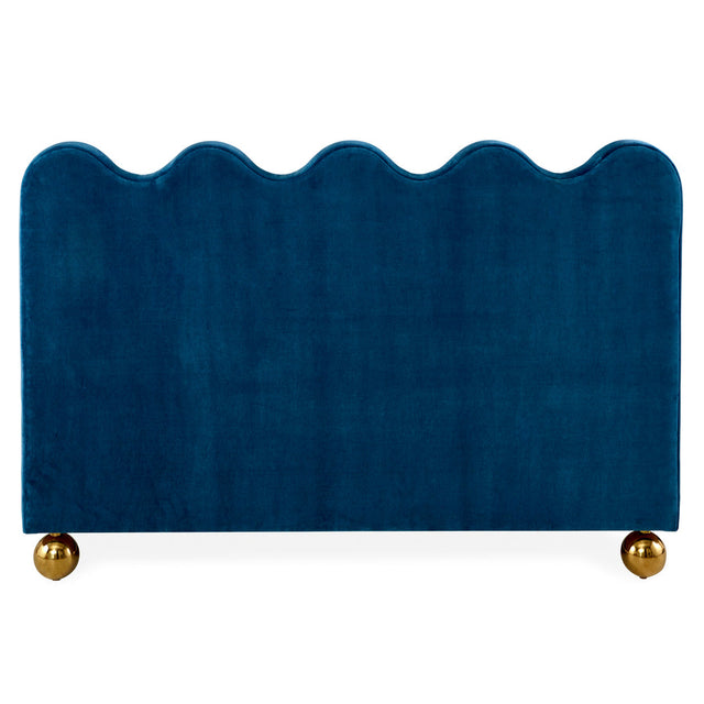 Blue Velvet Queen Bed | Jonathan Adler Ripple | OROA