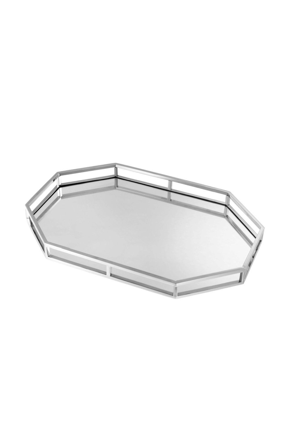 Silver Octagonal-Shaped Mirror Tray | Eichholtz Pelagos | OROA