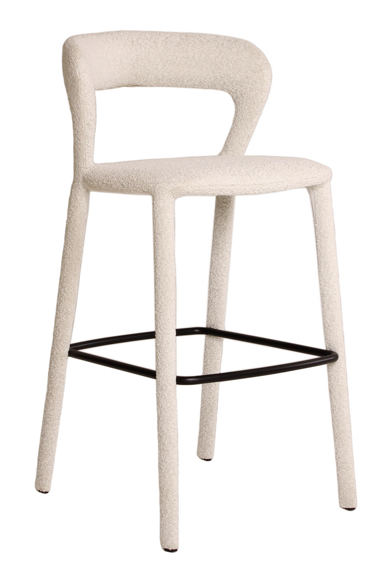 Off-White Boucle Bar Stool | Andrew Martin Mian | Oroa
