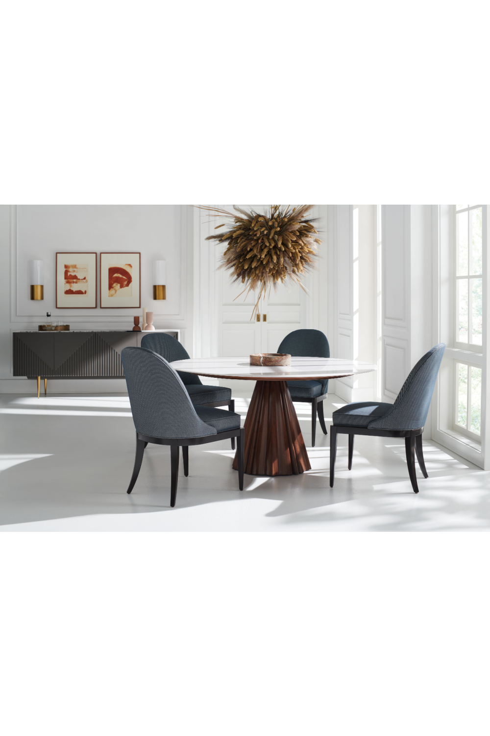 White Marble Dining Table | Caracole All Natural | Oroa