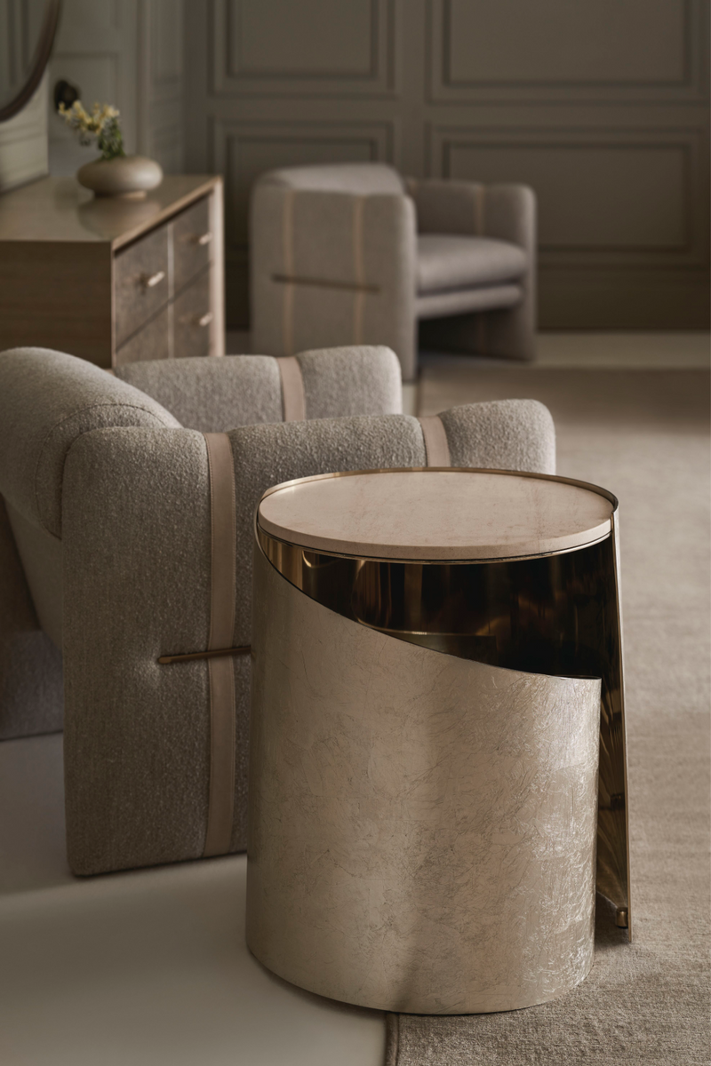 Spiral Silver Leaf Side Table | Caracole Nautilus | OROA