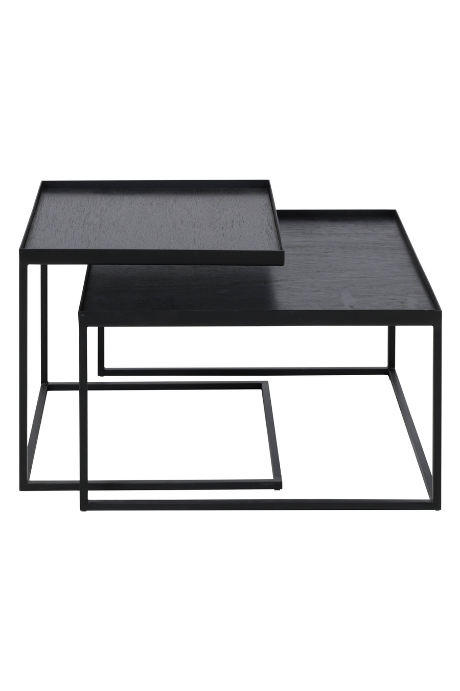 Black Nesting Coffee Tables (2) | Ethnicraft Square Tray | Oroa